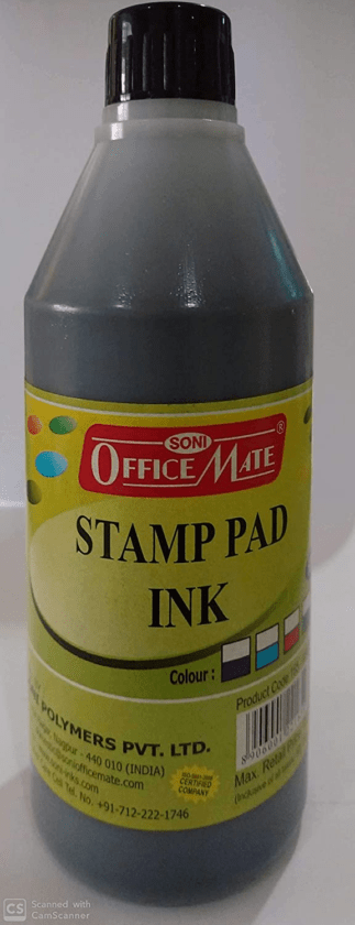 Office Mate Stamp Pad Ink 500 Ml Black - OurStore.in